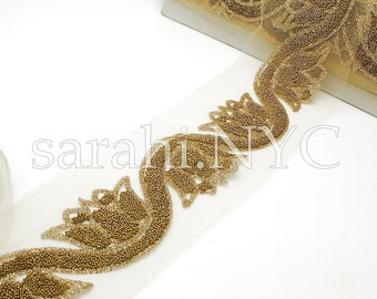 GOLD RHINESTONE Floral Trim - Etsy