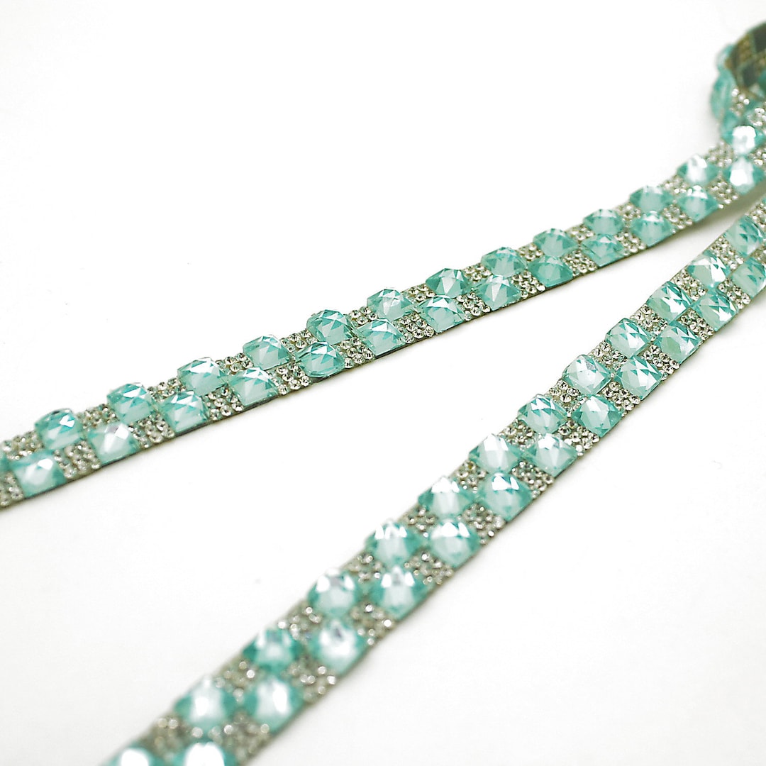 LIGHT BLUE Rhinestone Hotfix Trim - Etsy