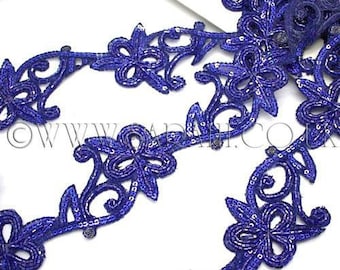 BLUE FLOWER SEQUIN Beaded Trim - Etsy