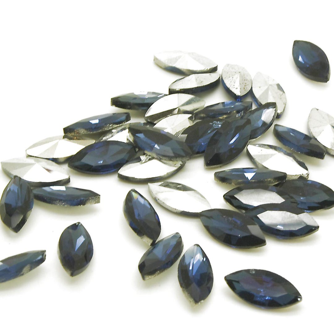 Midnight Blue 20 PIECES 15mm Horse Eye GLASS CRYSTALS, Stones ...