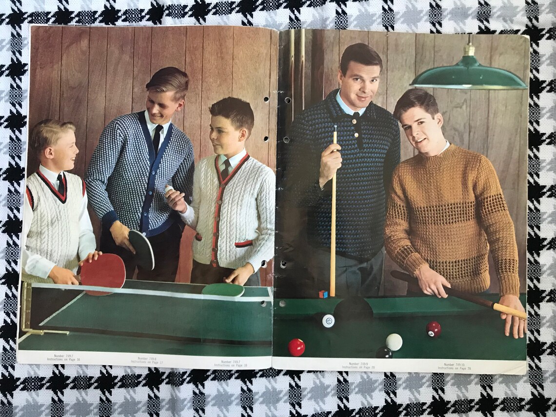 1960s Columbia-minerva Fashions for Men & Boys Pattern Booklet Knitting ...