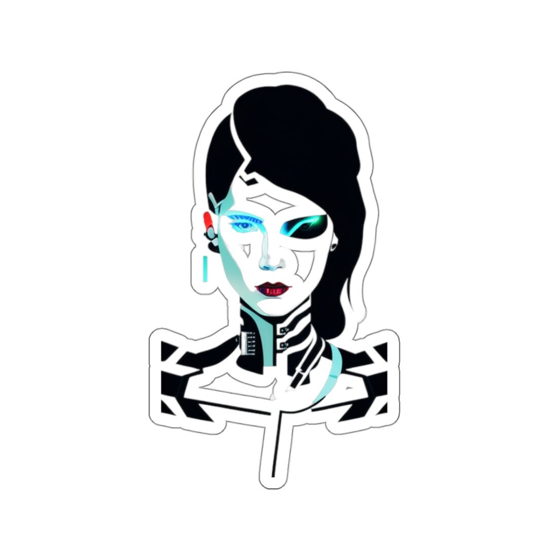 Futuristic Cyborg Robot Babe Sticker | Main Character Energy ...