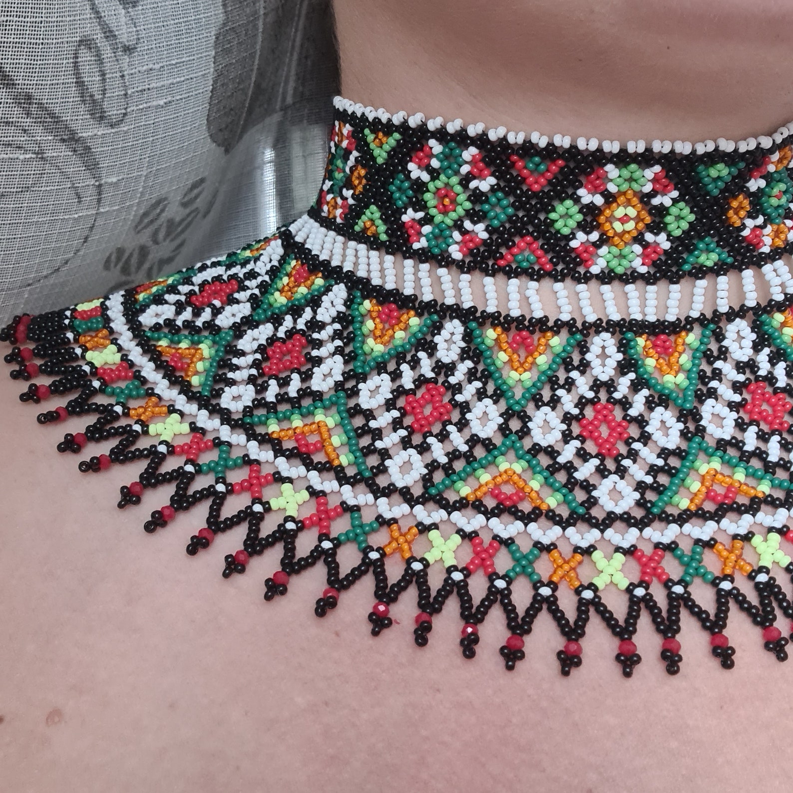 Ukrainian Seed Bead Necklace Ancient Necklace Vyshyvanka Necklace ...