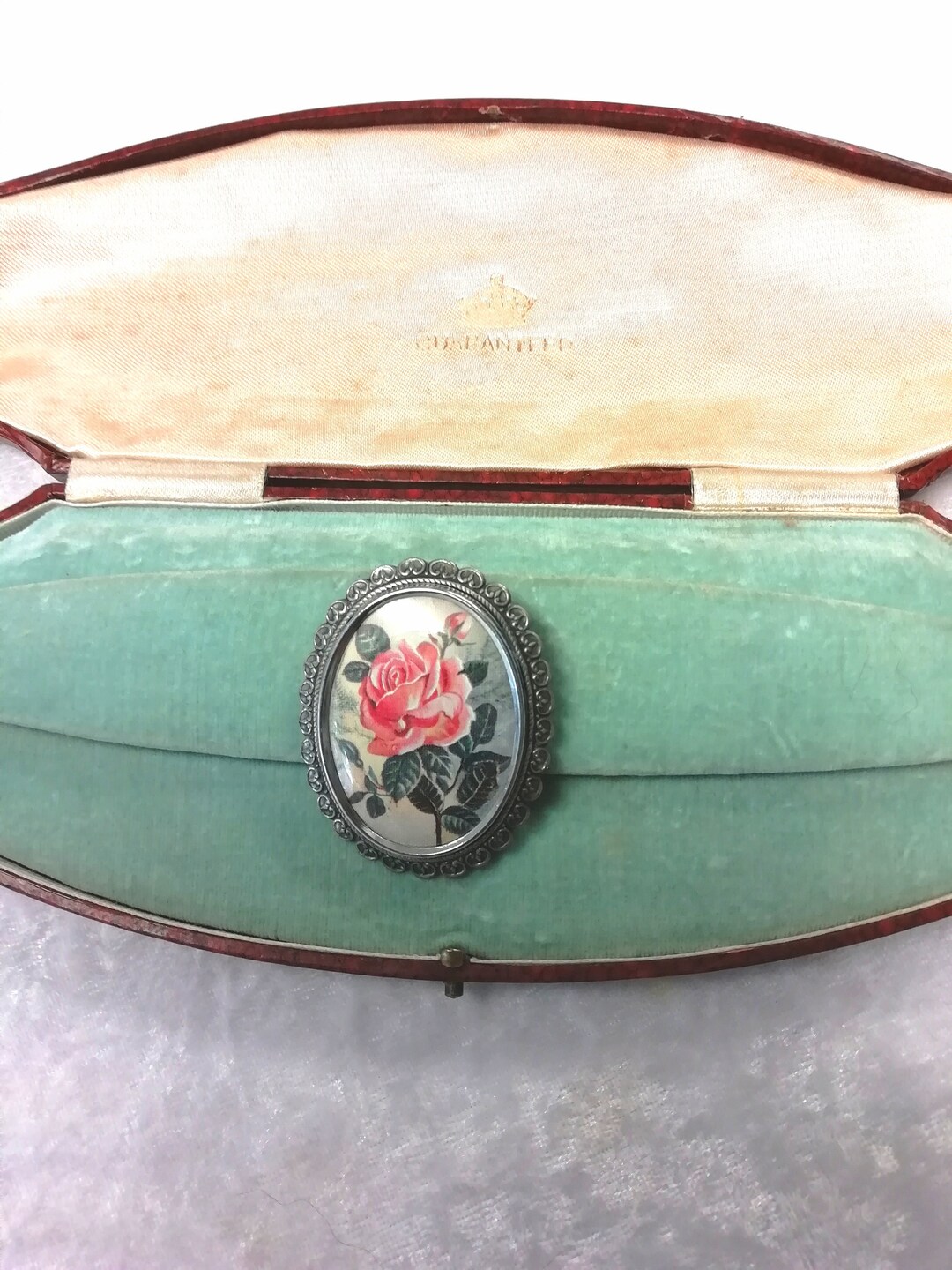 Thomas L Mott Rose Picture Brooch C. 1940 50's / TLM Brooch / Original ...