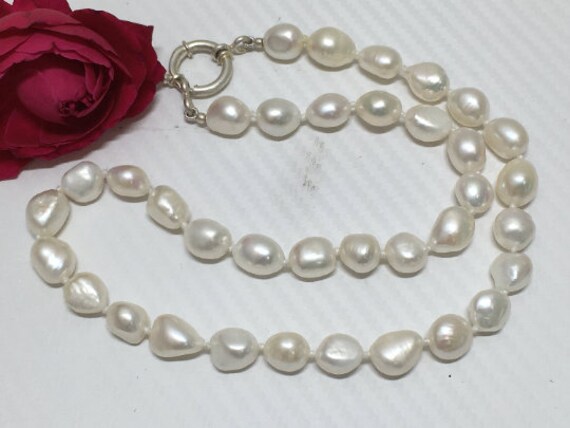 8.5-9.5mm approx. Tumble Shape White Color Natural Real | Etsy UK