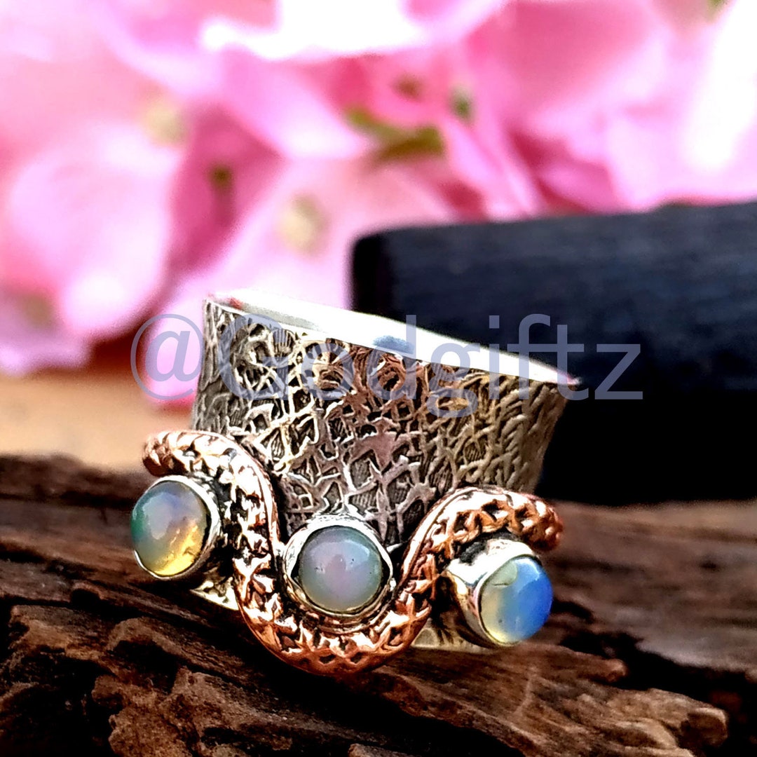 Worry Ring Ethiopian Opal Ring Fidget Ring Meditation - Etsy