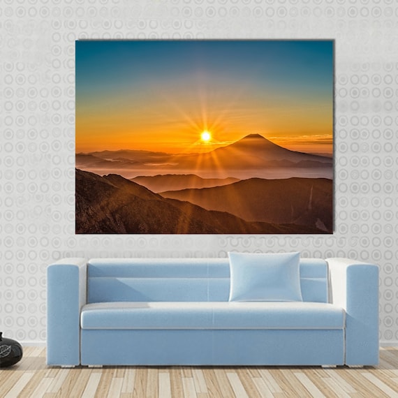 Volcano Sunrise Sunset Canvas Wall Art Photography Images | Etsy