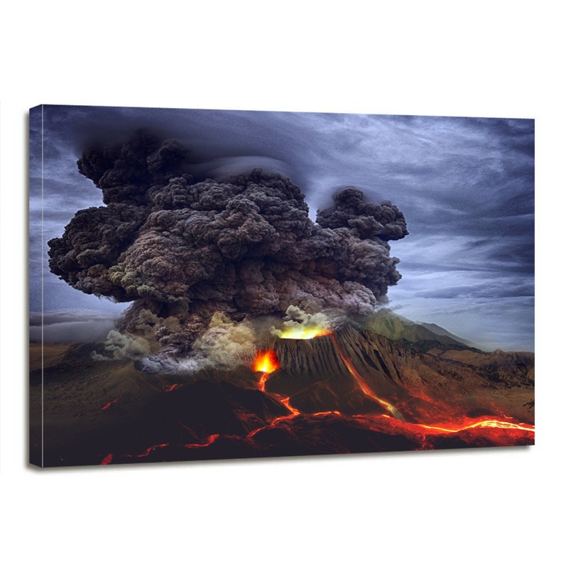 Volcano Eruption Canvas Wall Art Photography Images Pictures - Etsy