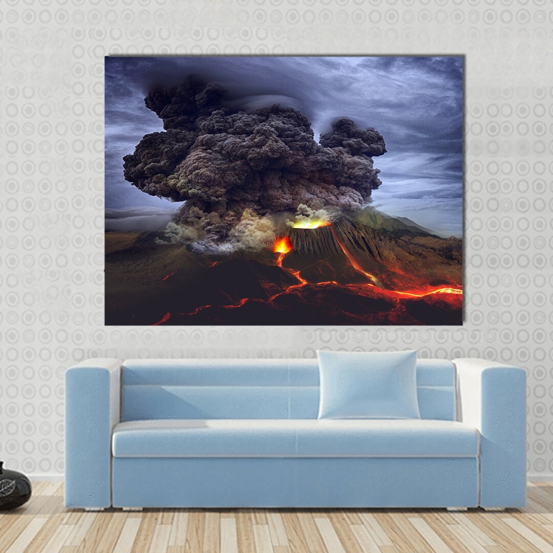 Volcano Eruption Canvas Wall Art Photography Images Pictures of ...
