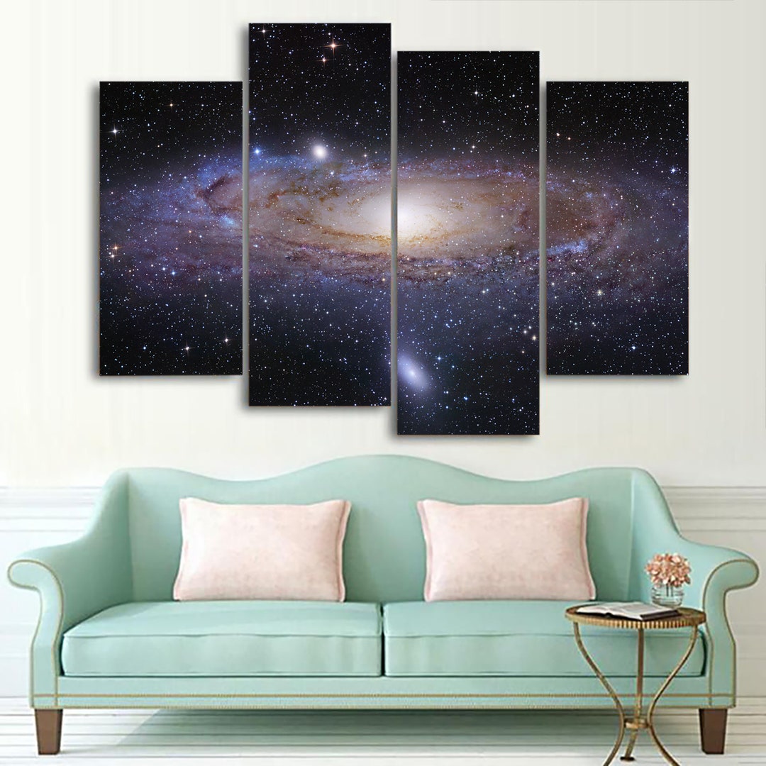 Andromeda Galaxy Stars 1, 2, 3, 4 & 5 Piece Space Canvas Wall Art Decor ...