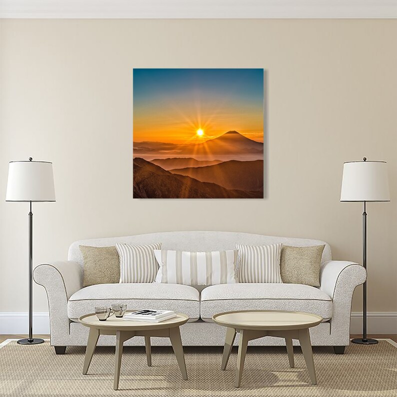 Volcano Sunrise Sunset Canvas Wall Art Photography Images | Etsy