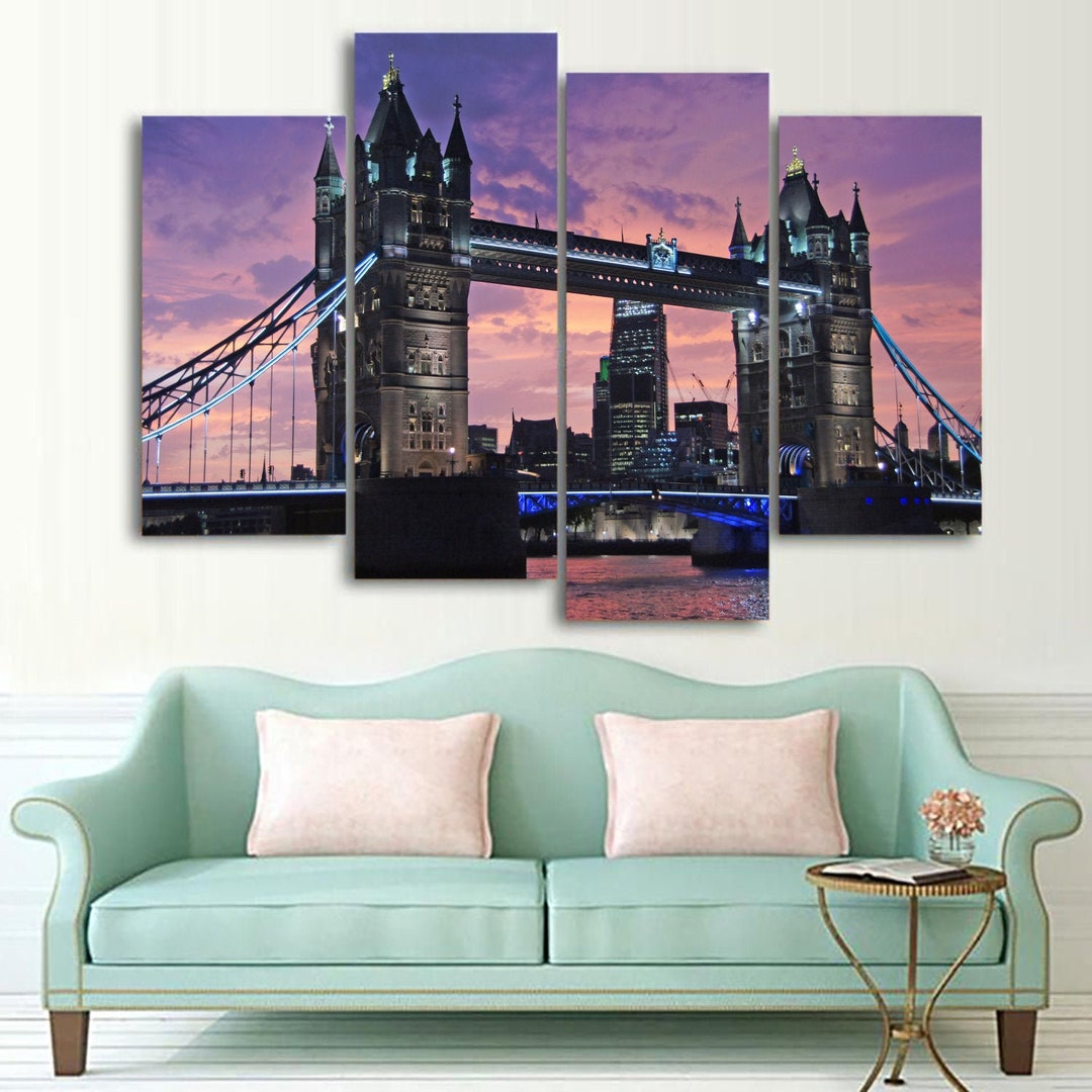 London Bridge Canvas Wall Art: 4-piece Mural Decor - Etsy