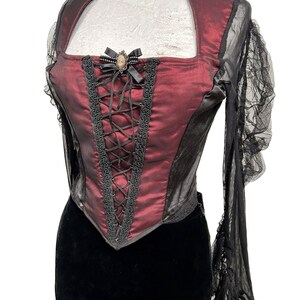 Vampiress Vintage Raven Gothic Steampunk Outfit Tafeta Top and Velvet ...