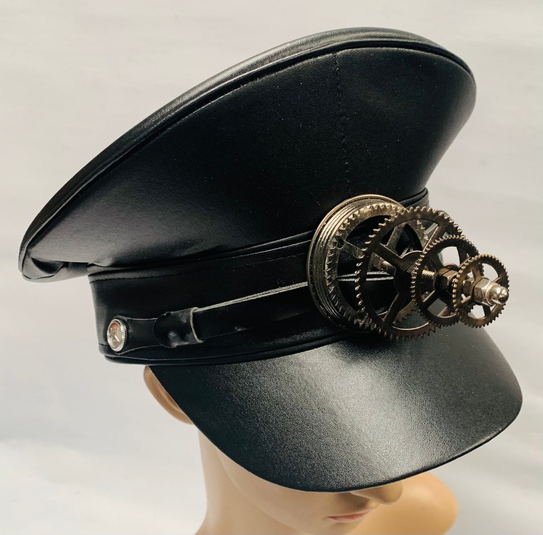 Captain Hat Steampunk Military Hat With 3D Cog - Etsy