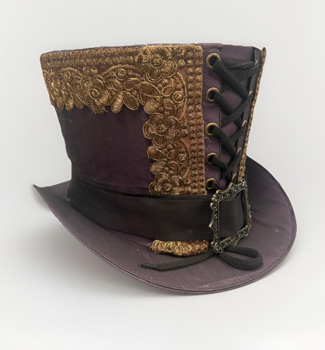 Top Hat Steampunk Gothic Victorian Regal Purple Tafeta Tophat With ...