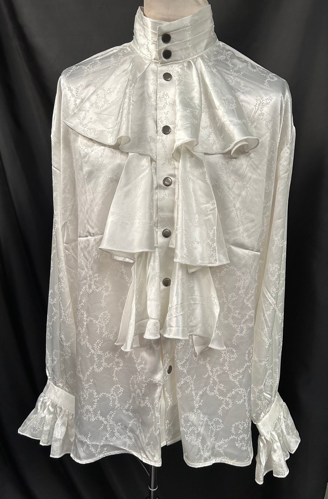 Romantic Victorian Gothic Renaissance Poet Shirt With Ruffle Loose Fit ...