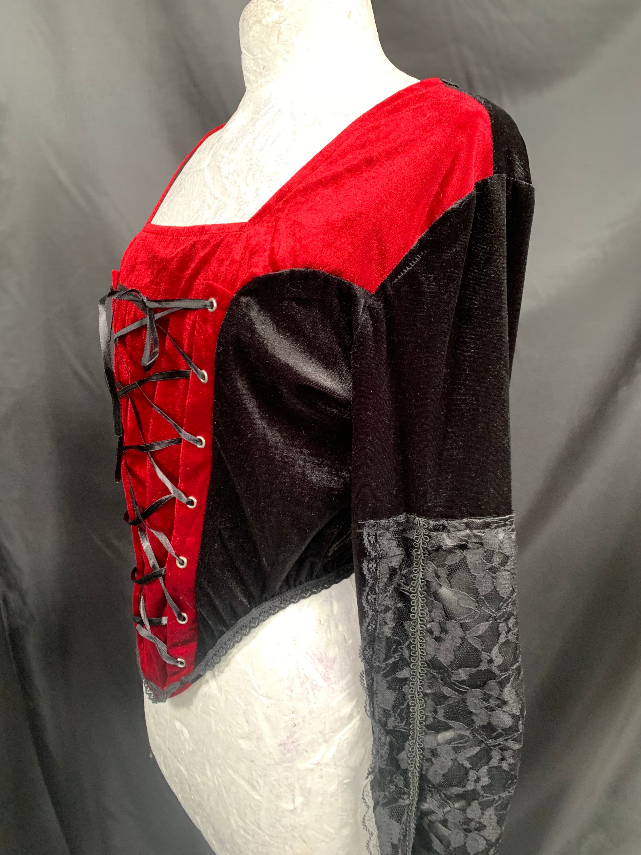 Steampunk Gothic Medival Vampire Raven Vintage Red / Black Corset Top ...