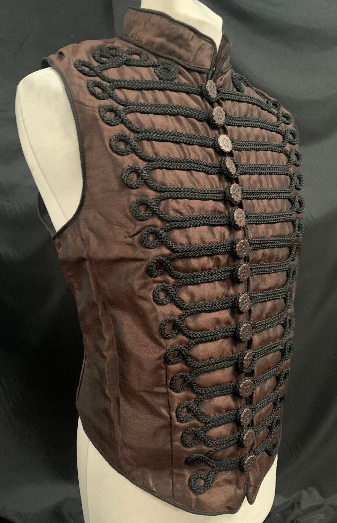 Waist Coat Military Vest Steampunk Original Vintage Raven Tafeta ...