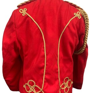 Mens Military Red Gold Braid Officers Jacket Steampunk Epaulette ...