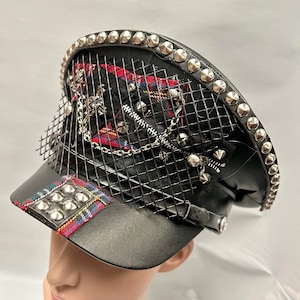 Black Captain Hat Steampunk / Gothic / Punk Burningman Festival Hat SDL ...
