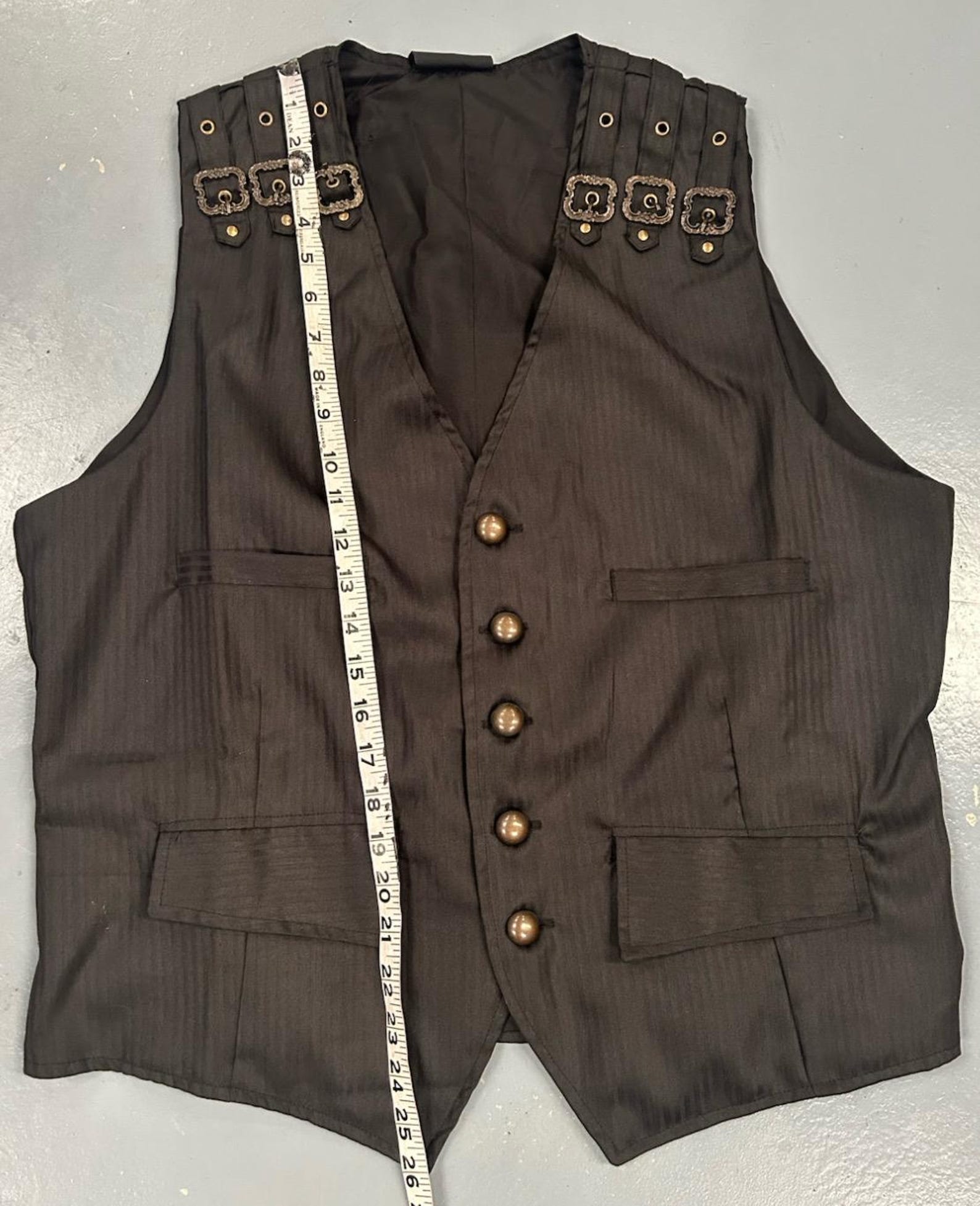 Steampunk Gothic Gentlemen Black Vest / Waistcoat and Cravat Size XL 46 ...
