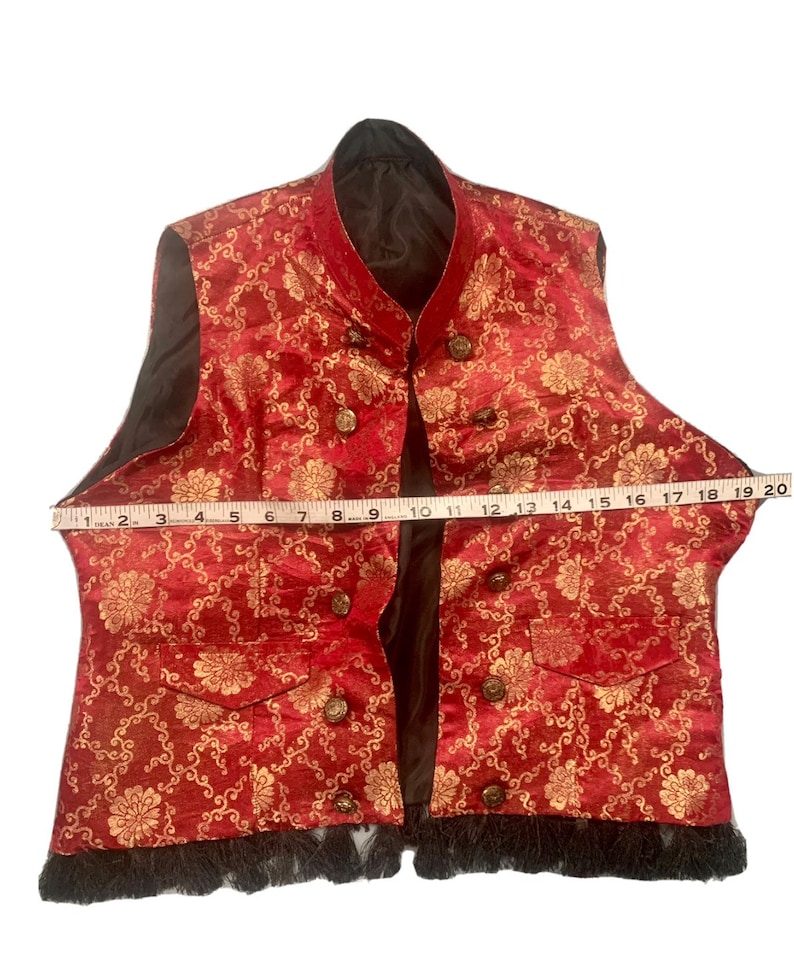 Steampunk Red / Gold Steampunk Brocade Open Fronted Waistcoat Sm - Etsy