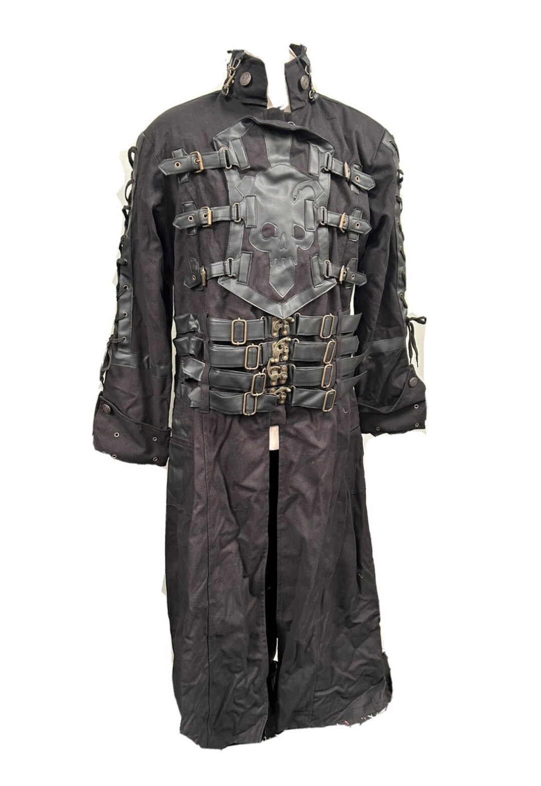 Steampunk / Cyber Gothic Matrix Long Black Heavy Cotton Jacket - Etsy