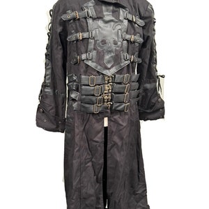 Steampunk / Cyber Gothic Matrix Long Black Heavy Cotton Jacket - Etsy