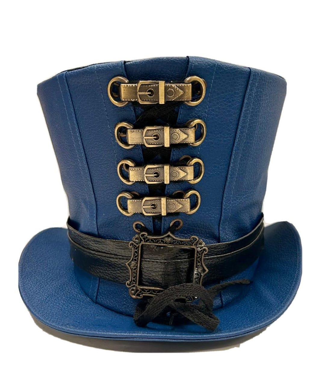 Steampunk / Gothic Blue Top Hat 60cm With Rustic Buckle Detail - Etsy