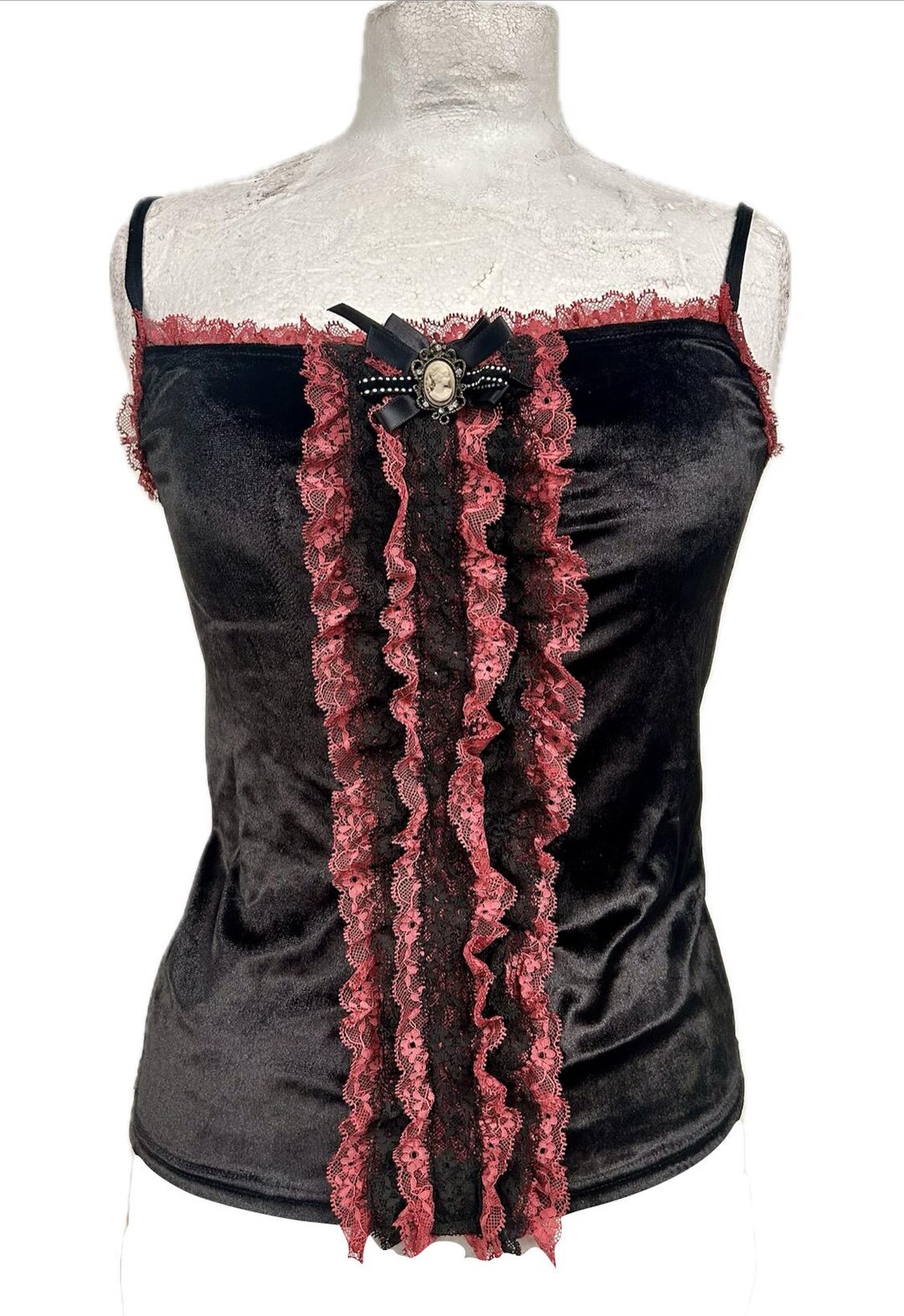 Raven Gothic Vintage Clothing Gothic Velvet Vest With Cameo - Etsy