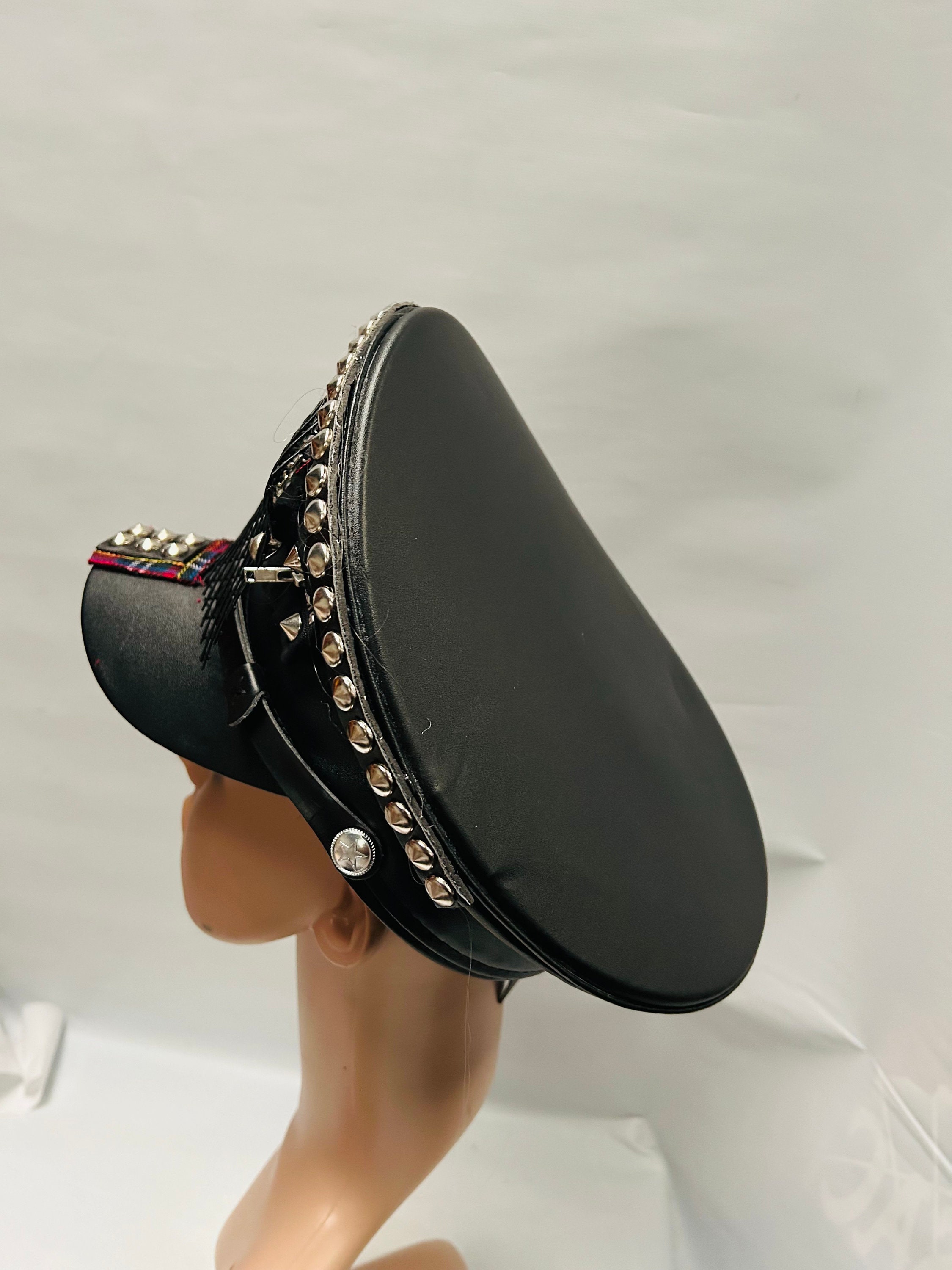 Black Captain Hat Steampunk / Gothic / Punk Burningman Festival Hat SDL ...