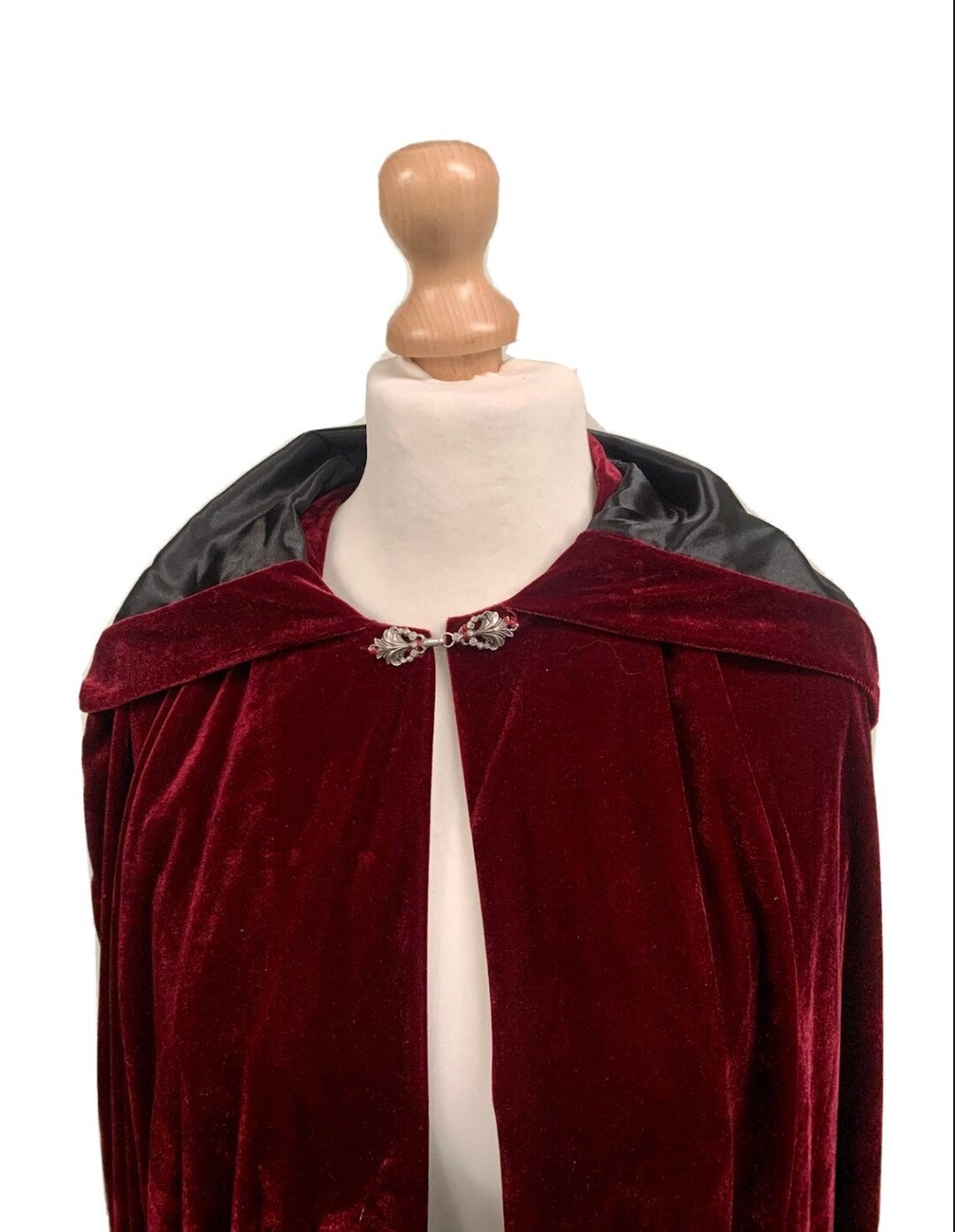Cape Steampunk Vintage Raven Victorian Gothic Blood Red Velvet Lined ...