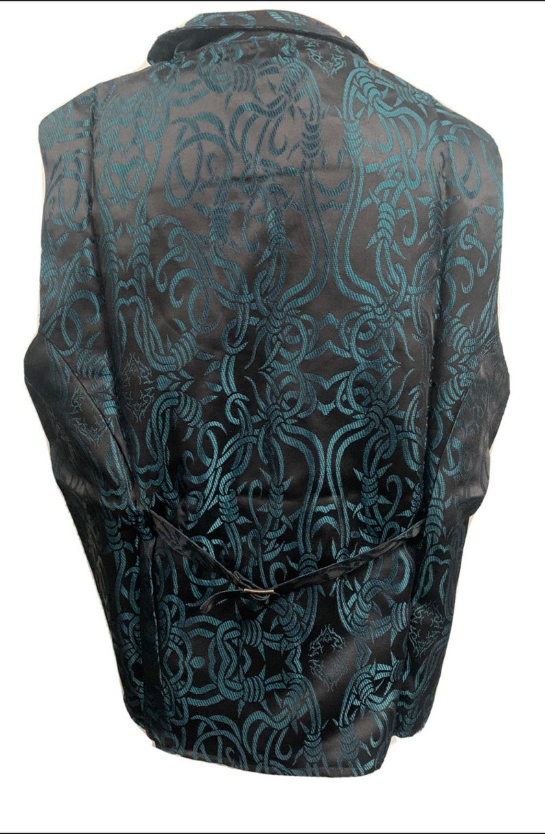Waist Coat Raven Deadstock Steampunk Jade Barbed Wire Woven - Etsy