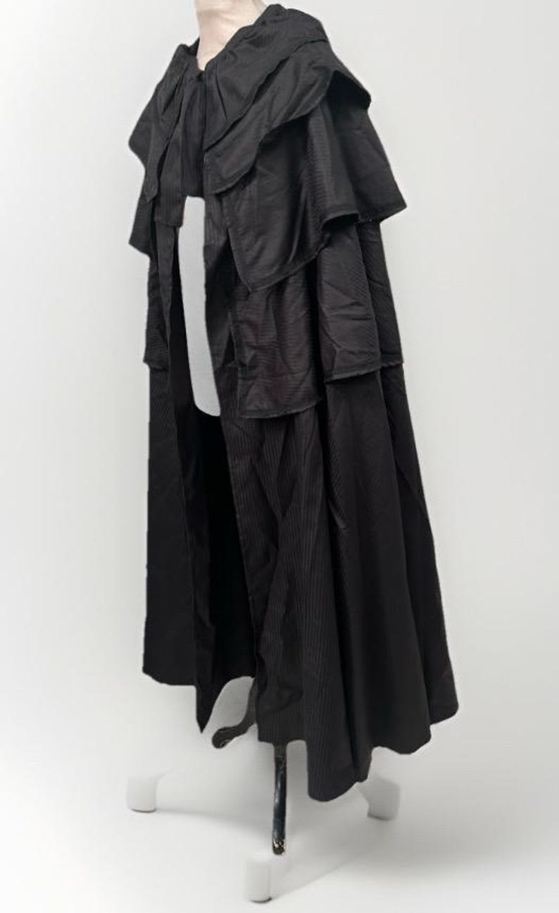 Cape Steampunk Gothic Jacket Long Black Men’s Coachman’s Cape. One Size ...
