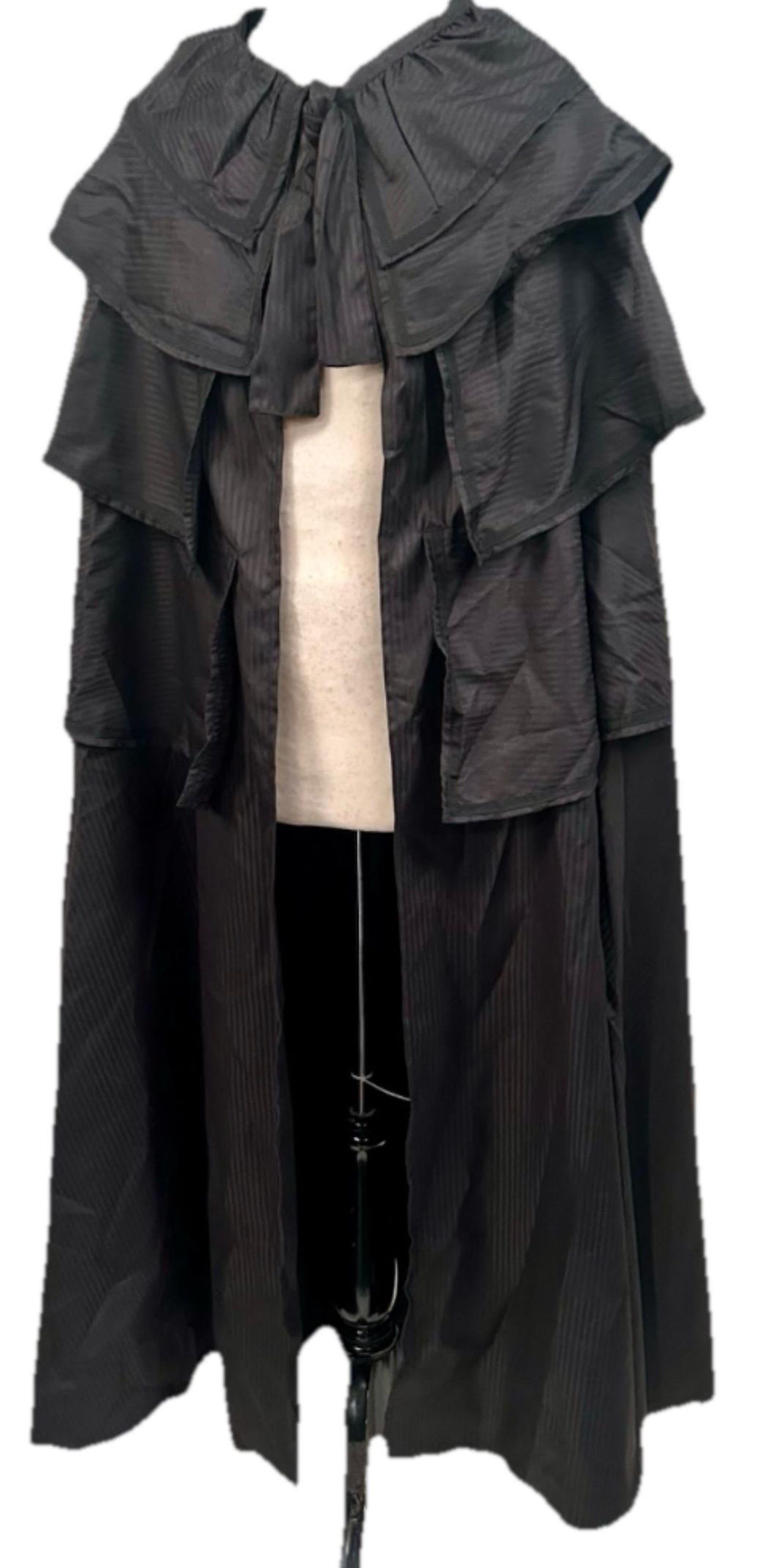 Cape Steampunk Gothic Jacket Long Black Men’s Coachman’s Cape. One Size ...