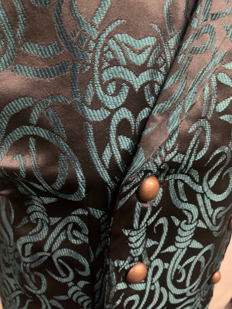 Waist Coat Raven Deadstock Steampunk Jade Barbed Wire Woven - Etsy