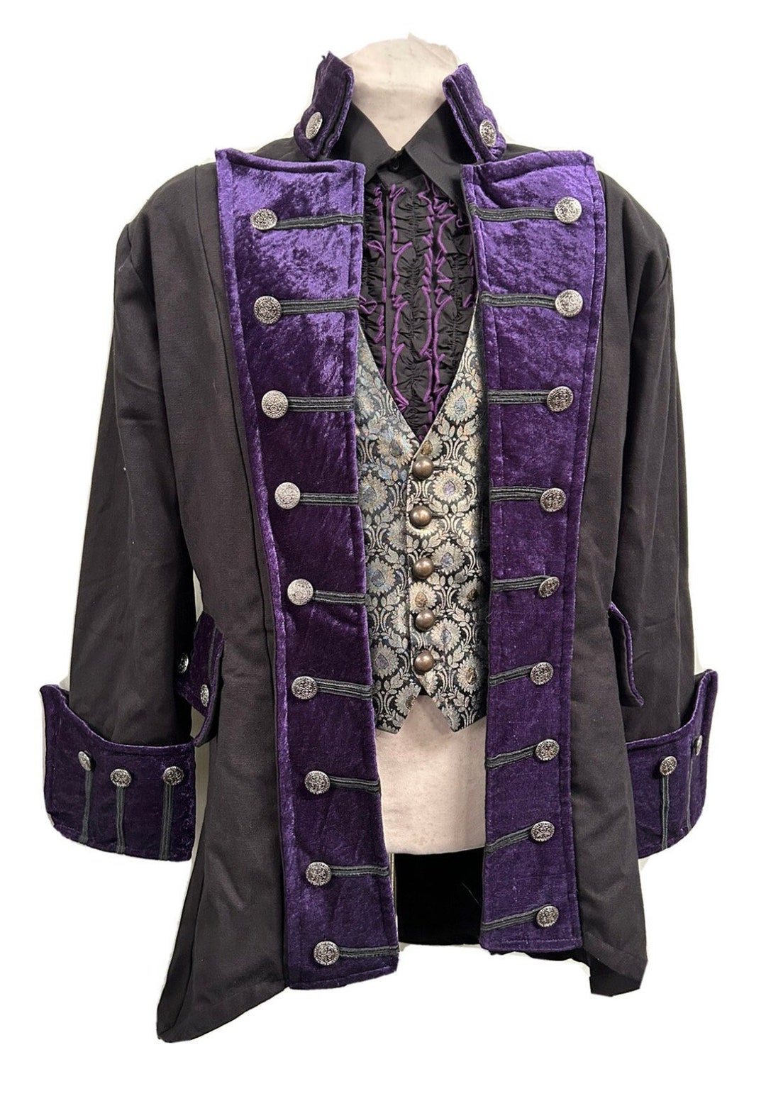 Steampunk Jacket Pirate Shirt, Vintage Raven Clothing Gothic Victorian ...
