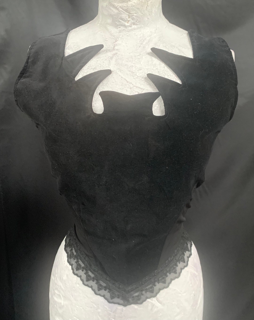 Raven Deadstock Vintage Raven Gothic Black Vamp Corset Top Size Sm - Etsy