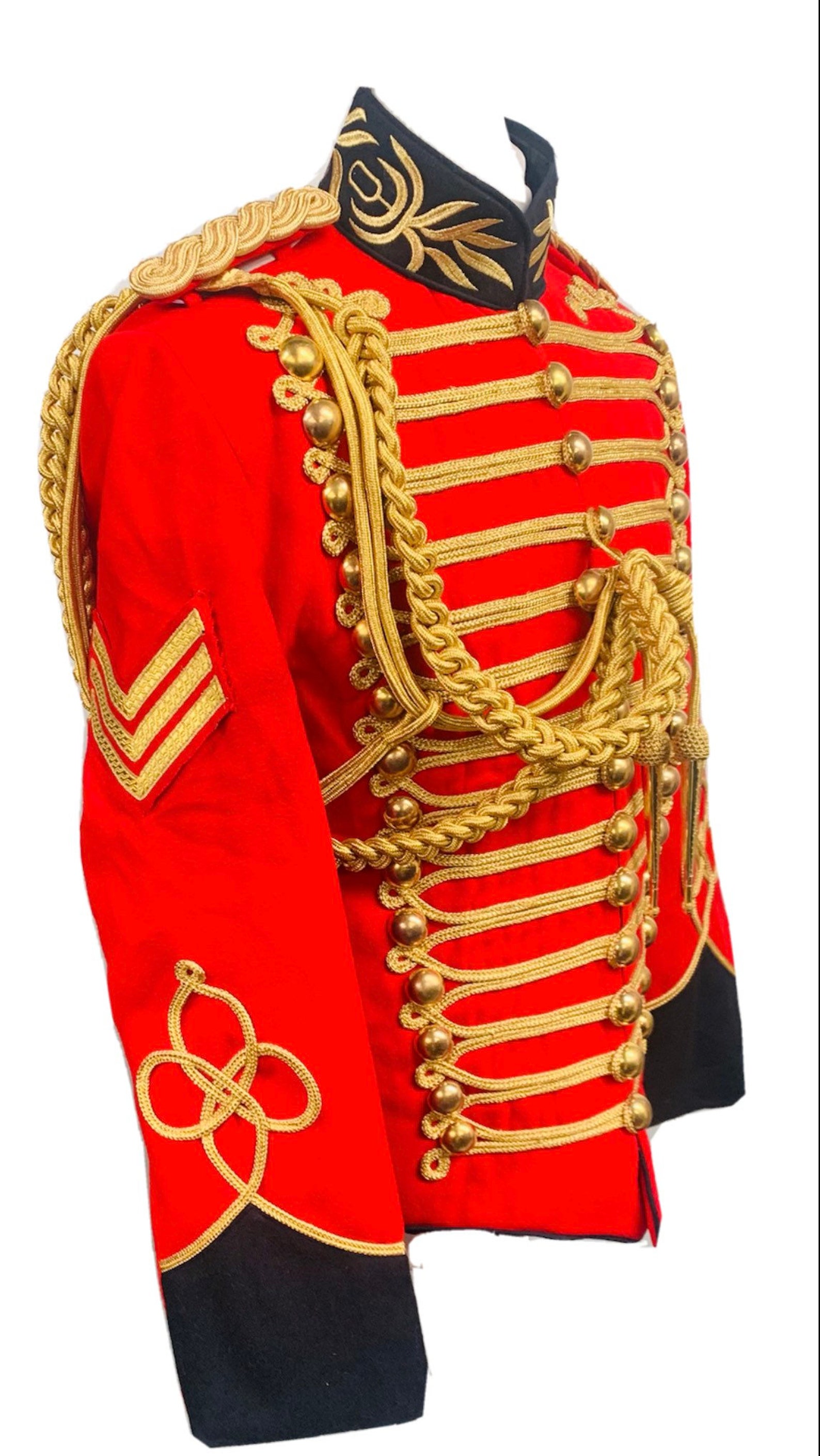 Mens Military Red Gold Braid Officers Jacket Steampunk - Etsy UK