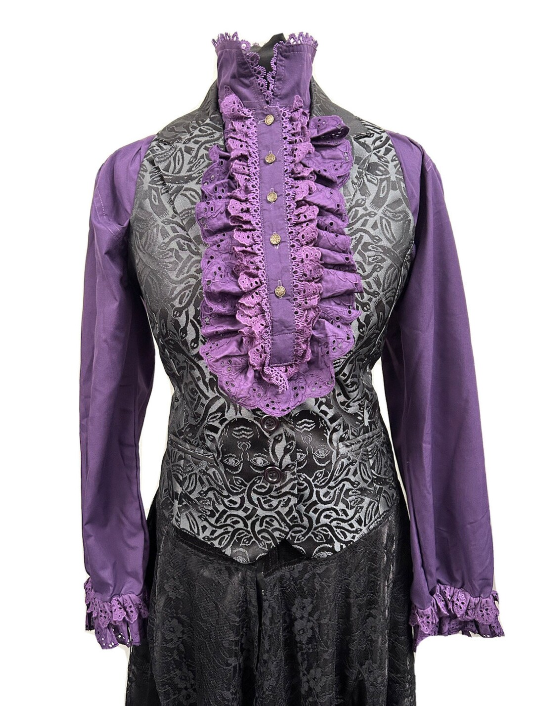 Steampunk Gothic Vintage Medusa Brocade Waistcoat and Blouse Set SM - Etsy