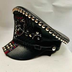 Black Captain Hat Steampunk / Gothic / Punk Burningman Festival Hat SDL ...