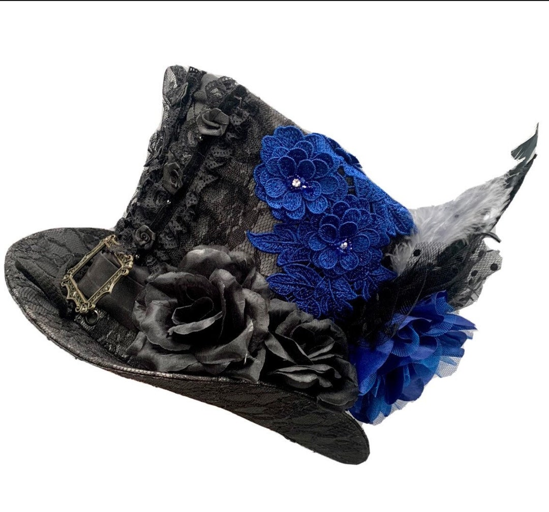 Top Hat Raven SDL Steampunk Gothic Gunmetal Lace Tophat Whitby,festival ...