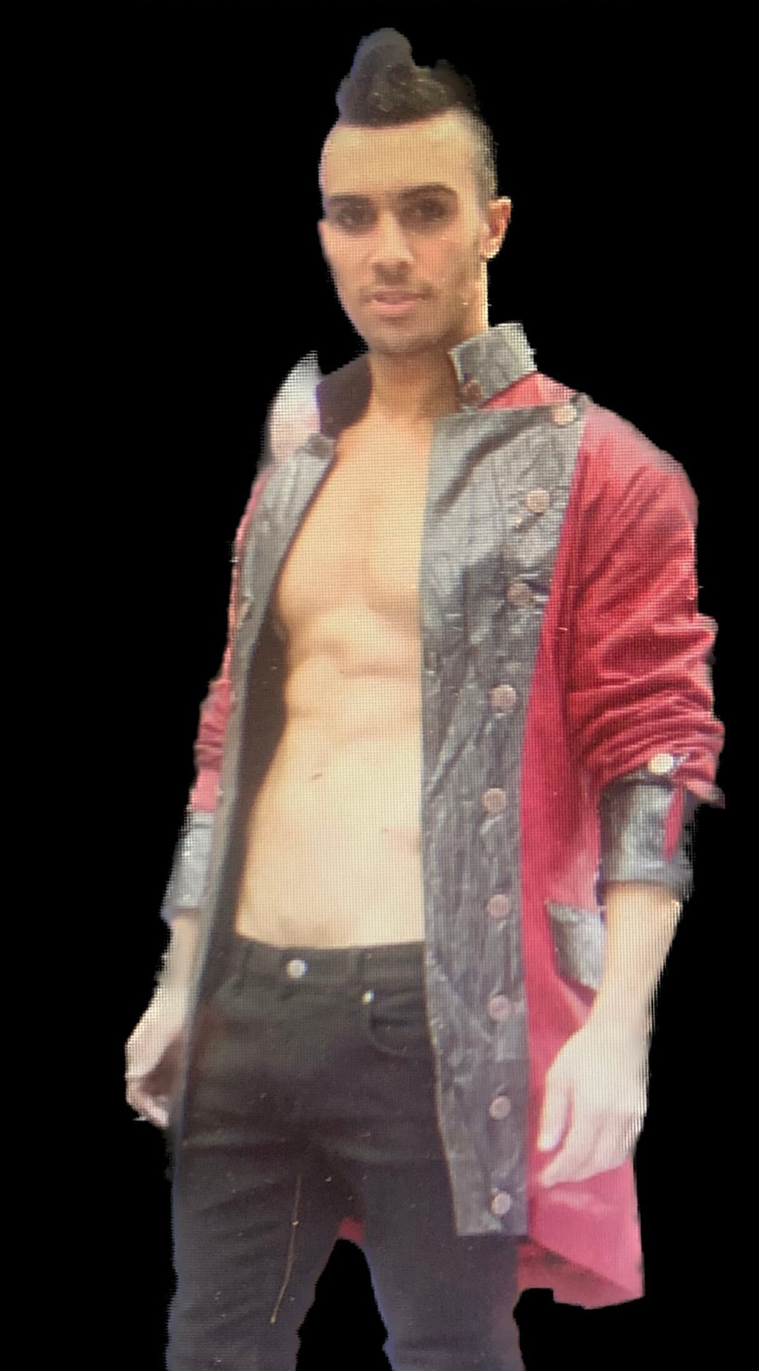 Men’s Steampunk Red Long Jacket Raven SDL Steampunk Gothic Rustic ...