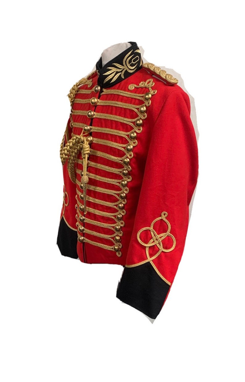 Mens Military Red Gold Braid Officers Jacket Steampunk - Etsy