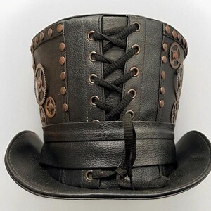 Top Hat Steampunk Rustic Top Hat With Metal Cog Detail 58 Cm - Etsy