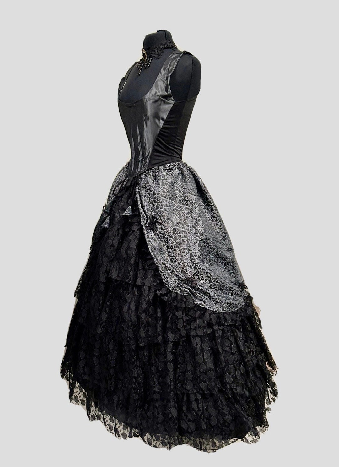 Women’s Steampunk Victorian Gothic Vintage Costume Womens Gunmetal Grey ...