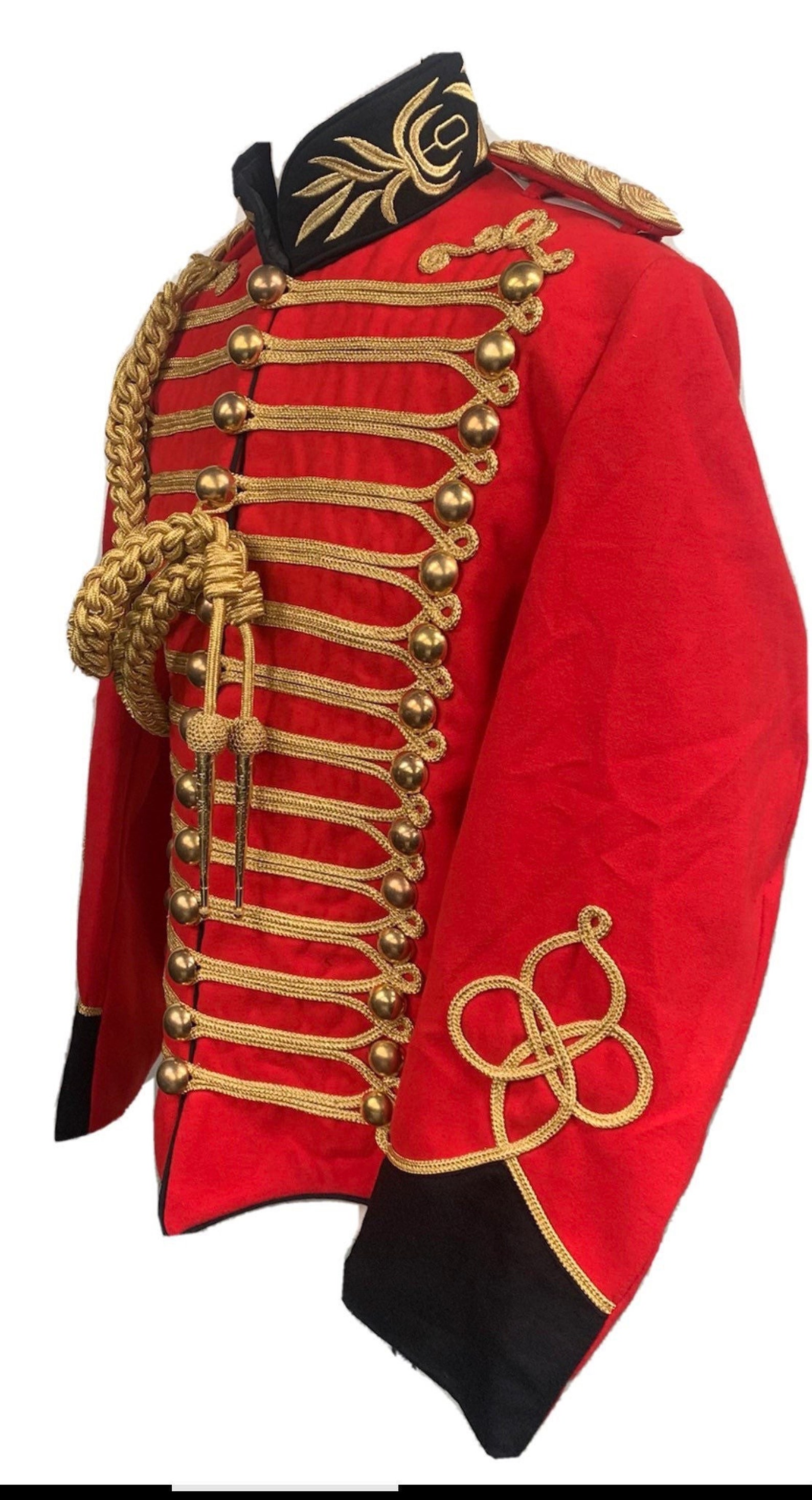 Mens Military Red Gold Braid Officers Jacket Steampunk - Etsy