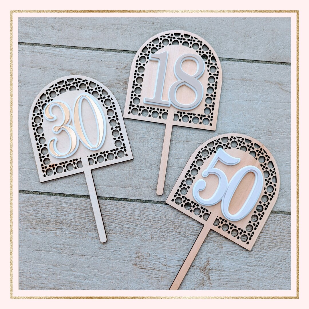 Rattan Arch AGE Cake Topper, Wooden Cake Topper, Rattan Cake Topper - Etsy