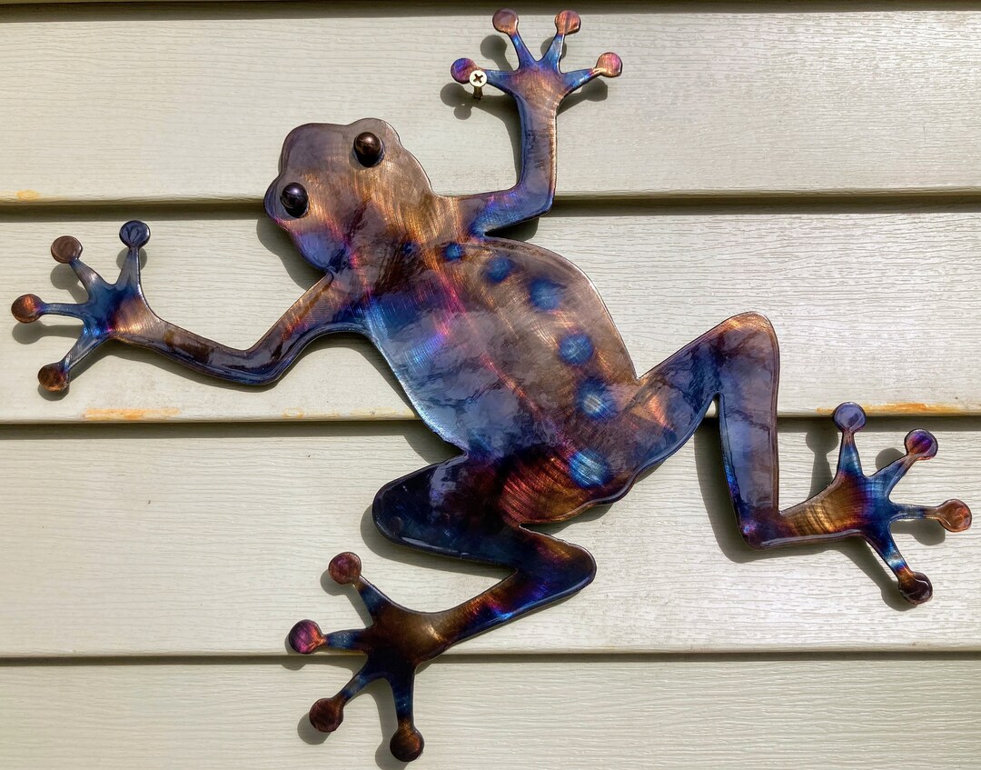 Torch-Colored Metal Frog Indoor/Outdoor Art Sculpture Made in USA ...