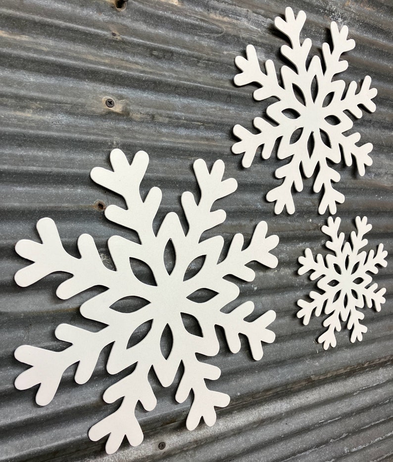 Set of 3 Metal Snowflakes (powder-coated) *made in USA!* - Etsy